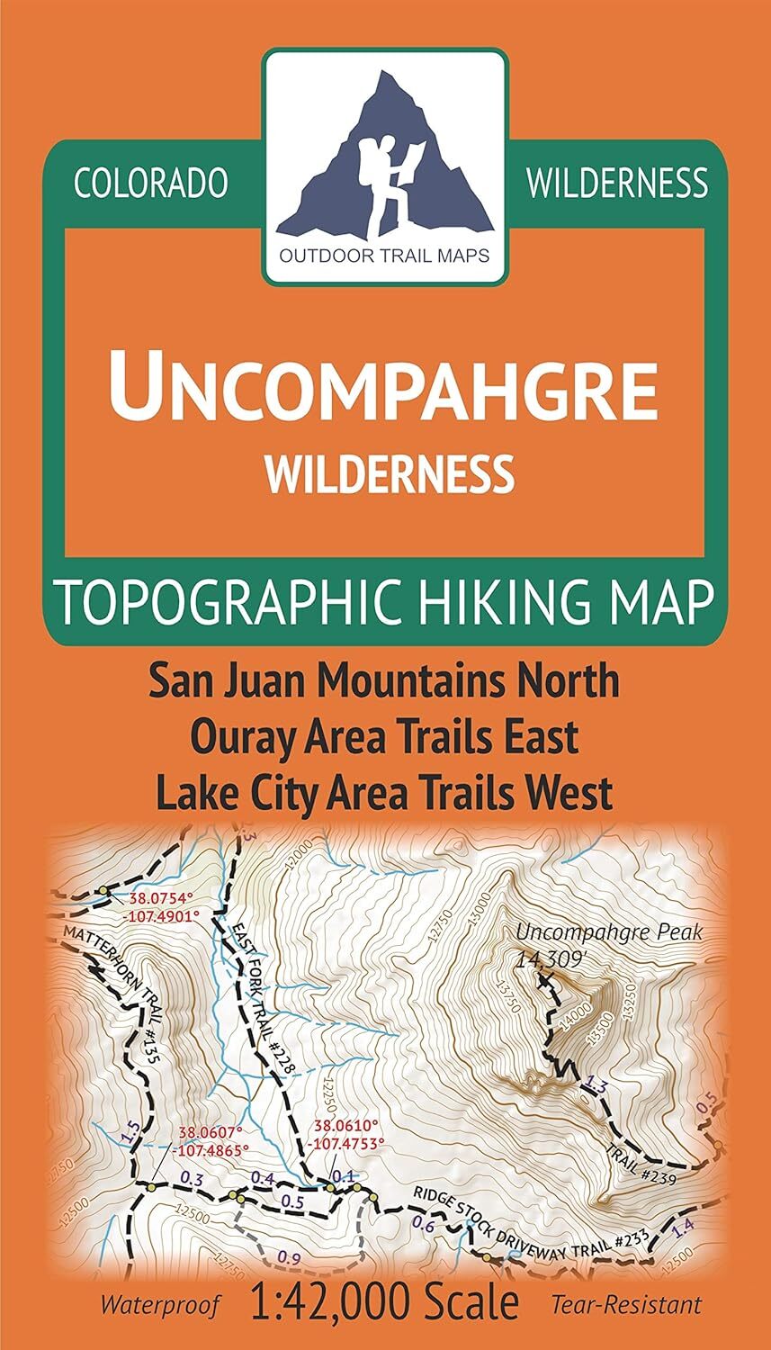 Outdoor Trail Maps Uncompahgre Colorado Wilderness | San Juan Mountains ... Outdoor Trail Maps Uncompahgre Colorado Wilderness | San Juan Mountains ...