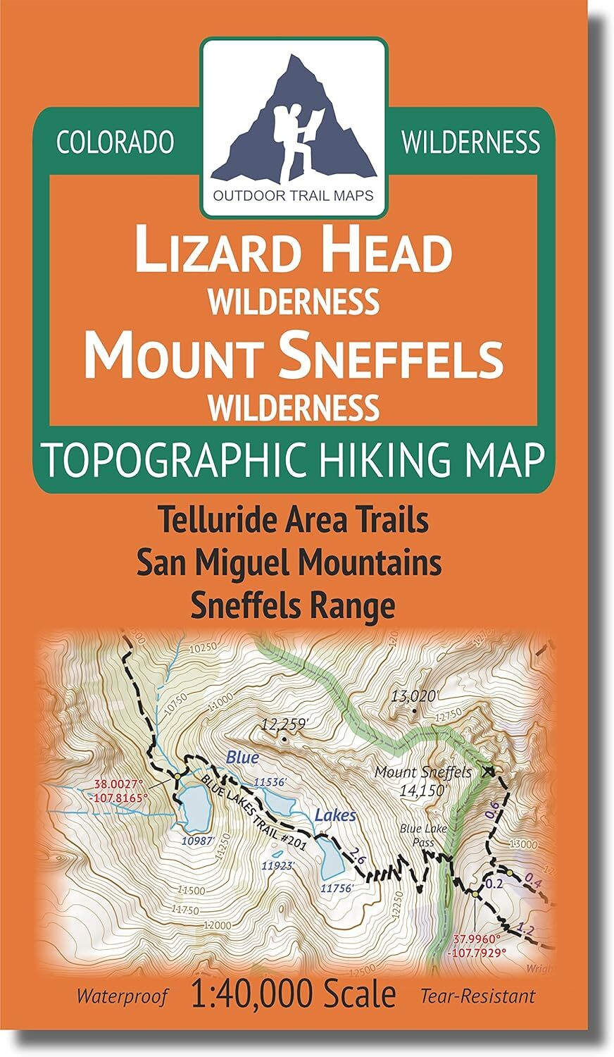 Outdoor Trail Maps Lizard Head Mount Sneffels Wilderness | San Juan ...